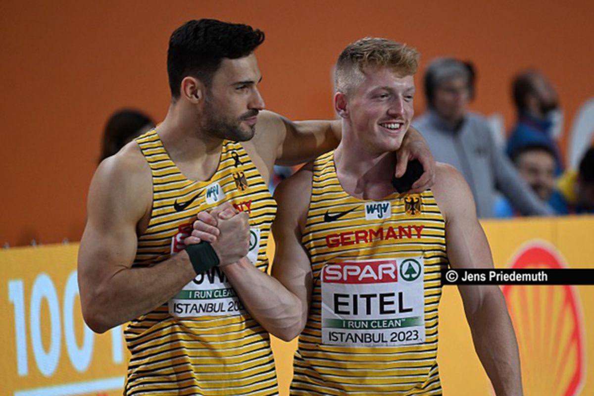 Leichtathletik Baden-Württemberg: Tim Nowak und Manuel Eitel in Talence